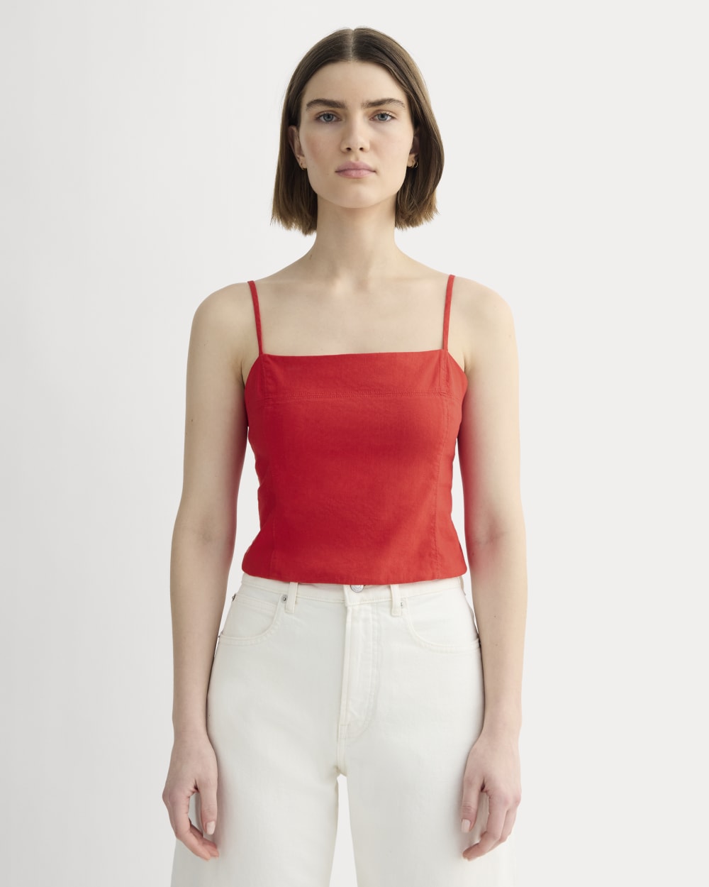 EVERLANE Everlane Stretch Linen Seamed Top